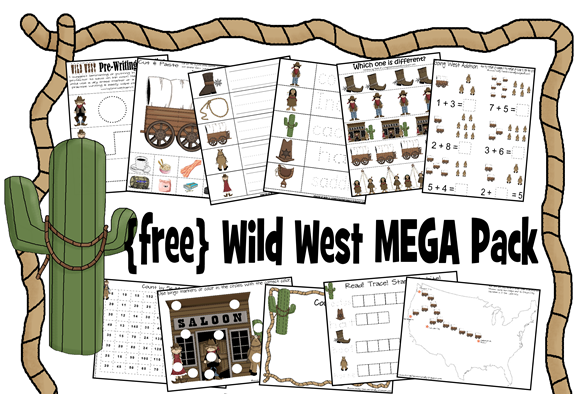EDUCATIONAL FREEBIE: Wild West Printable Pack | COUPON Queen Bee