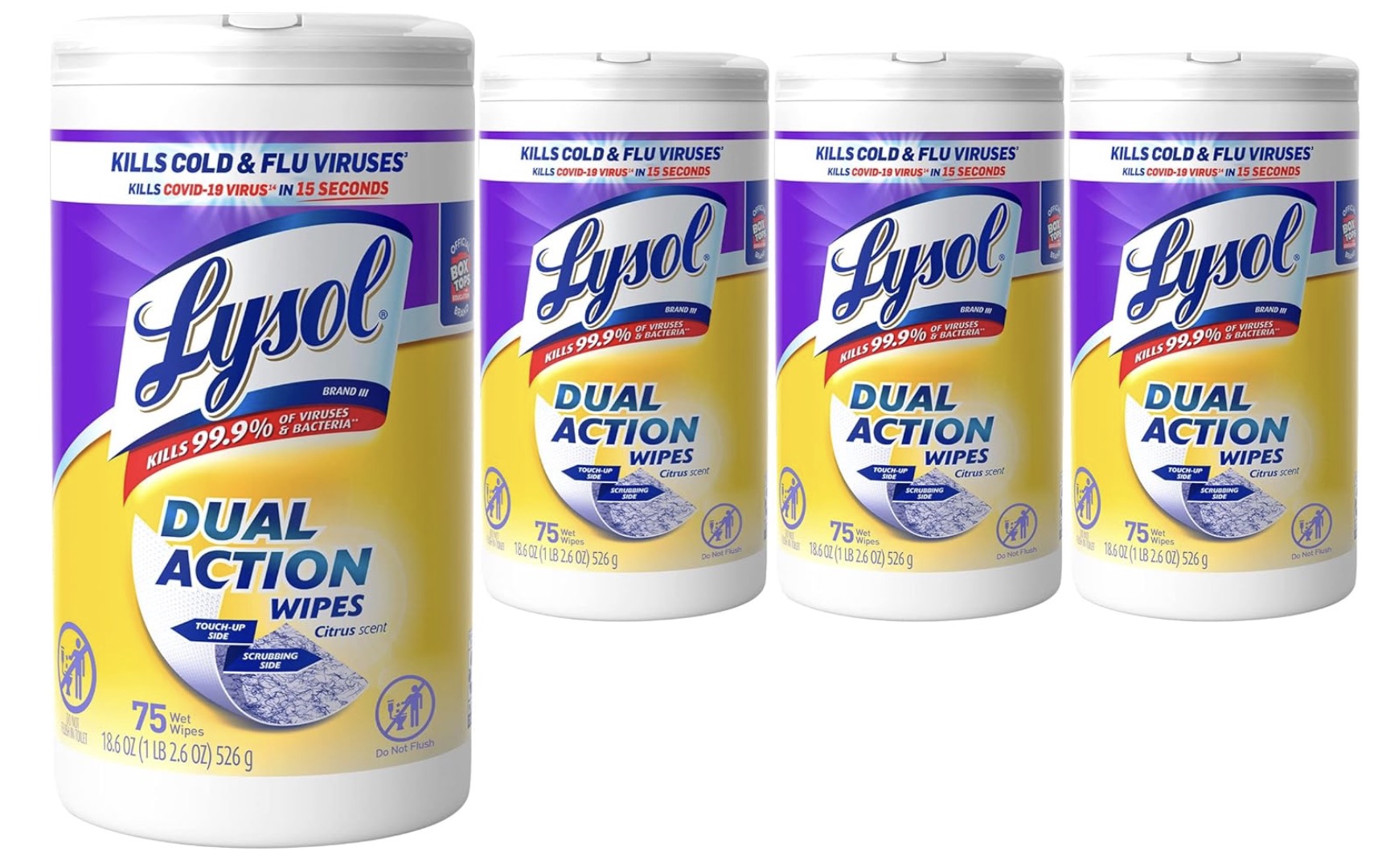 Lysol Dual Action Disinfectant Wipes (Pack of 4) only $9.47 shipped ...