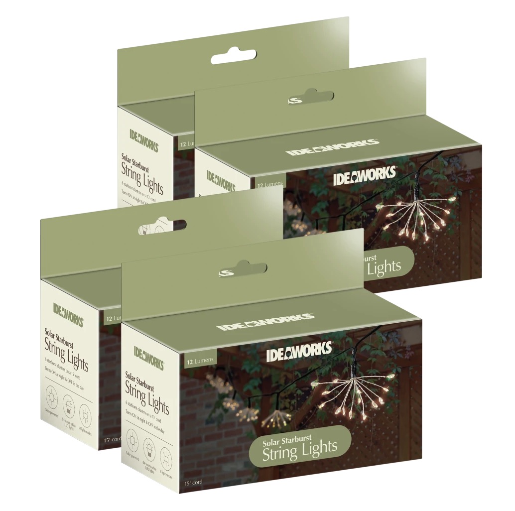 Ideaworks Solar-Powered Starburst String Lights (4 boxes) only $19.99 ...