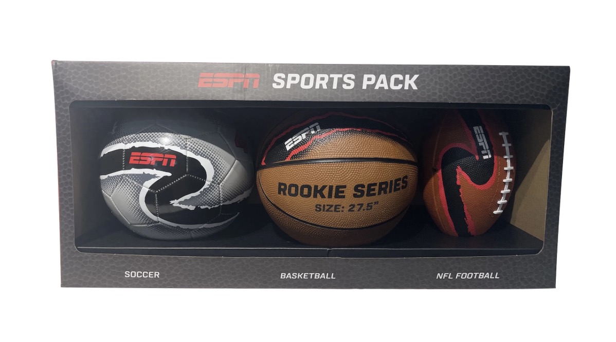 ESPN 3-Pack Ball Set (Basketball, Football, & Soccer ball) only $6 ...