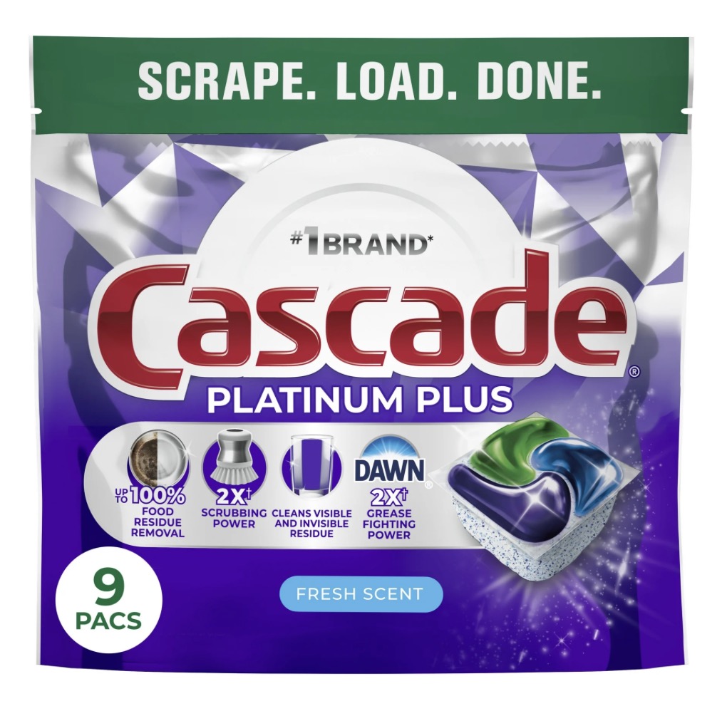 Cascade Platinum Plus Dishwasher Pods, 9 count only $0.94 at Walmart ...