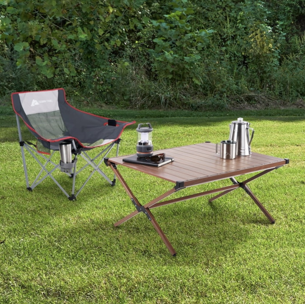 Ozark Trail Aluminum Roll-Top Camping Table only $15! | Money Saving Mom®