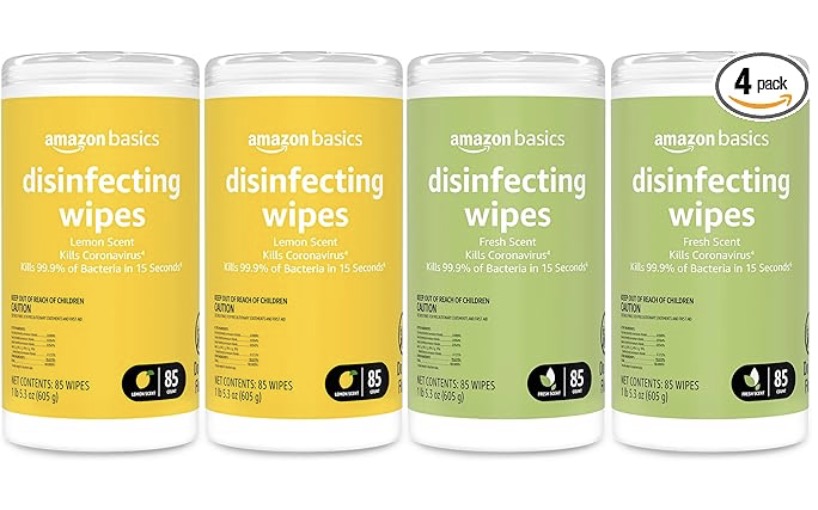 Amazon Basics Disinfecting Wipes, 4 pack only $10.89 shipped! | Money ...