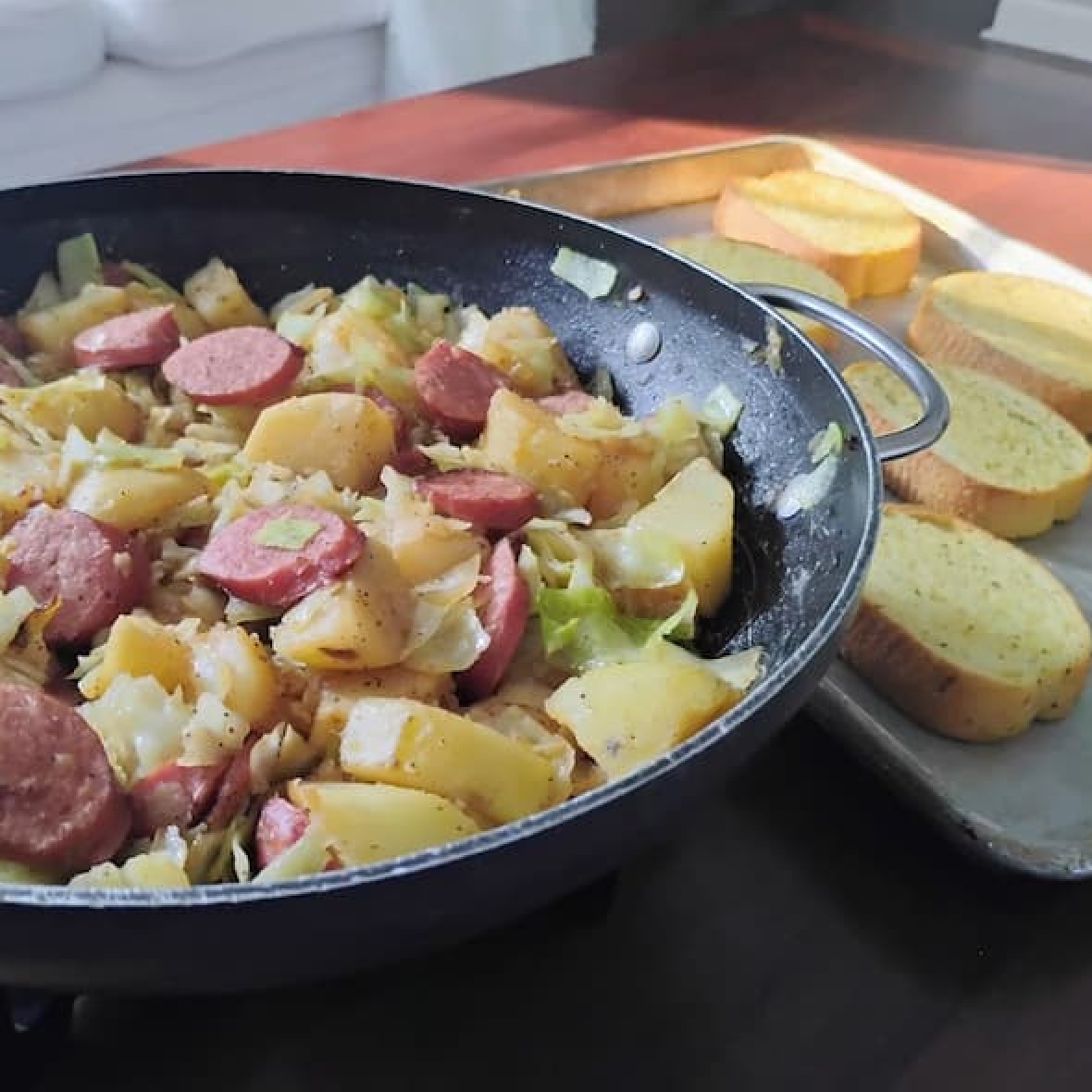 Kielbasa and Cabbage Skillet ($10 Family Dinner Idea) | Money Saving Mom®