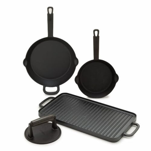 Bobby Flay 4-Piece Pre-Seasoned Cast Iron Skillet Cookware Set only $49 ...