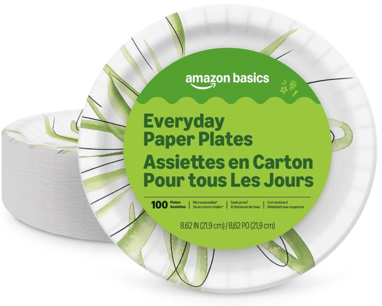 Amazon Basics Everyday Disposable Paper Plates, 100 count only $4.77 ...