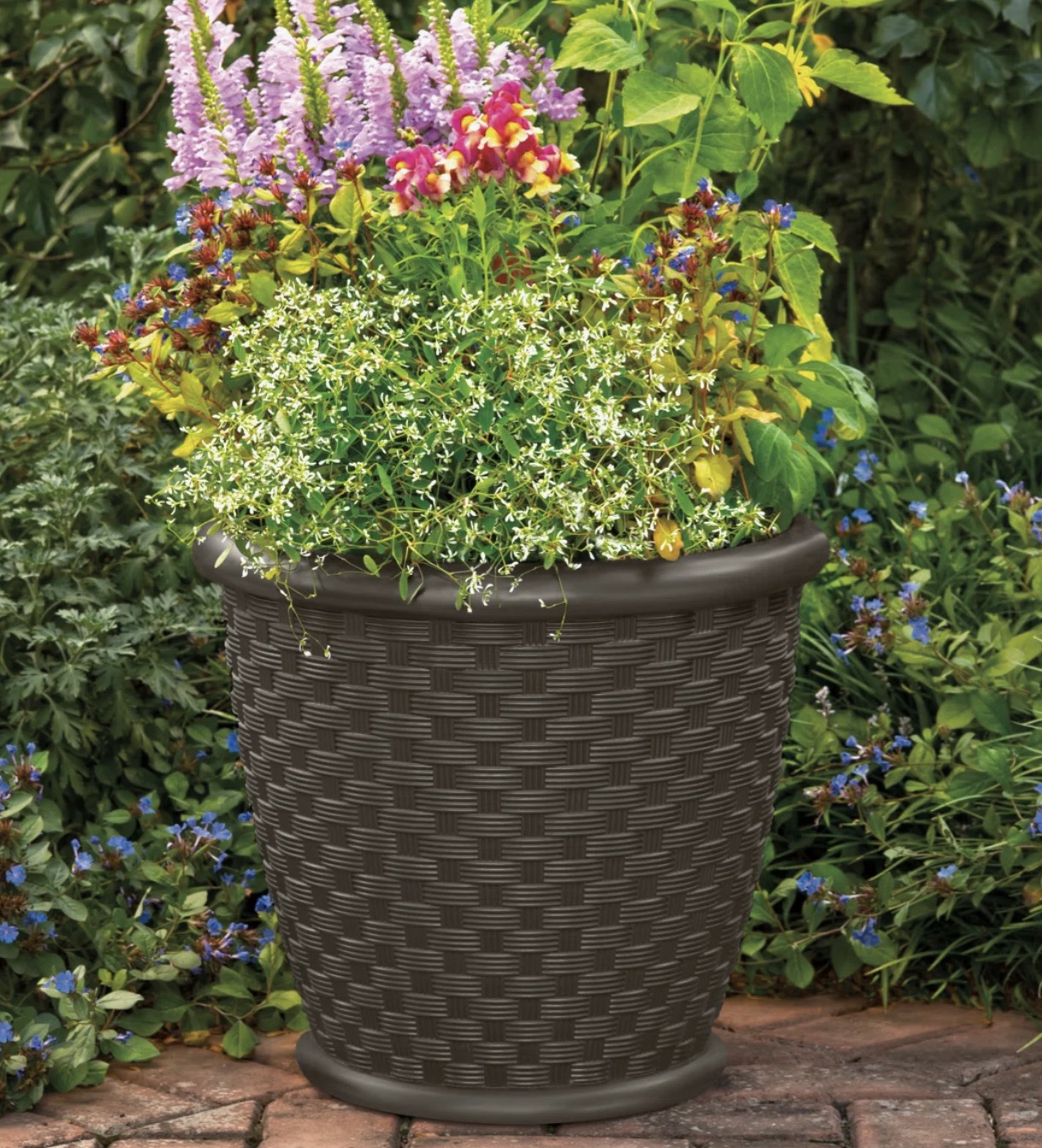 Lightweight Resin Wicker Design Flower Planters (Set of 2) only $38.99 ...