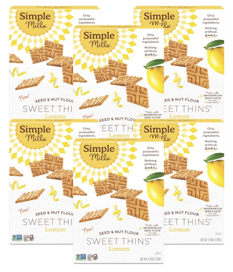 Simple Mills Lemon Seed & Nut Flour Sweet Thins (6 boxes) only $18.33 ...