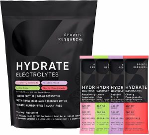 Sports Research Hydrate Electrolytes Powder Packets 32-Count only $17. ...